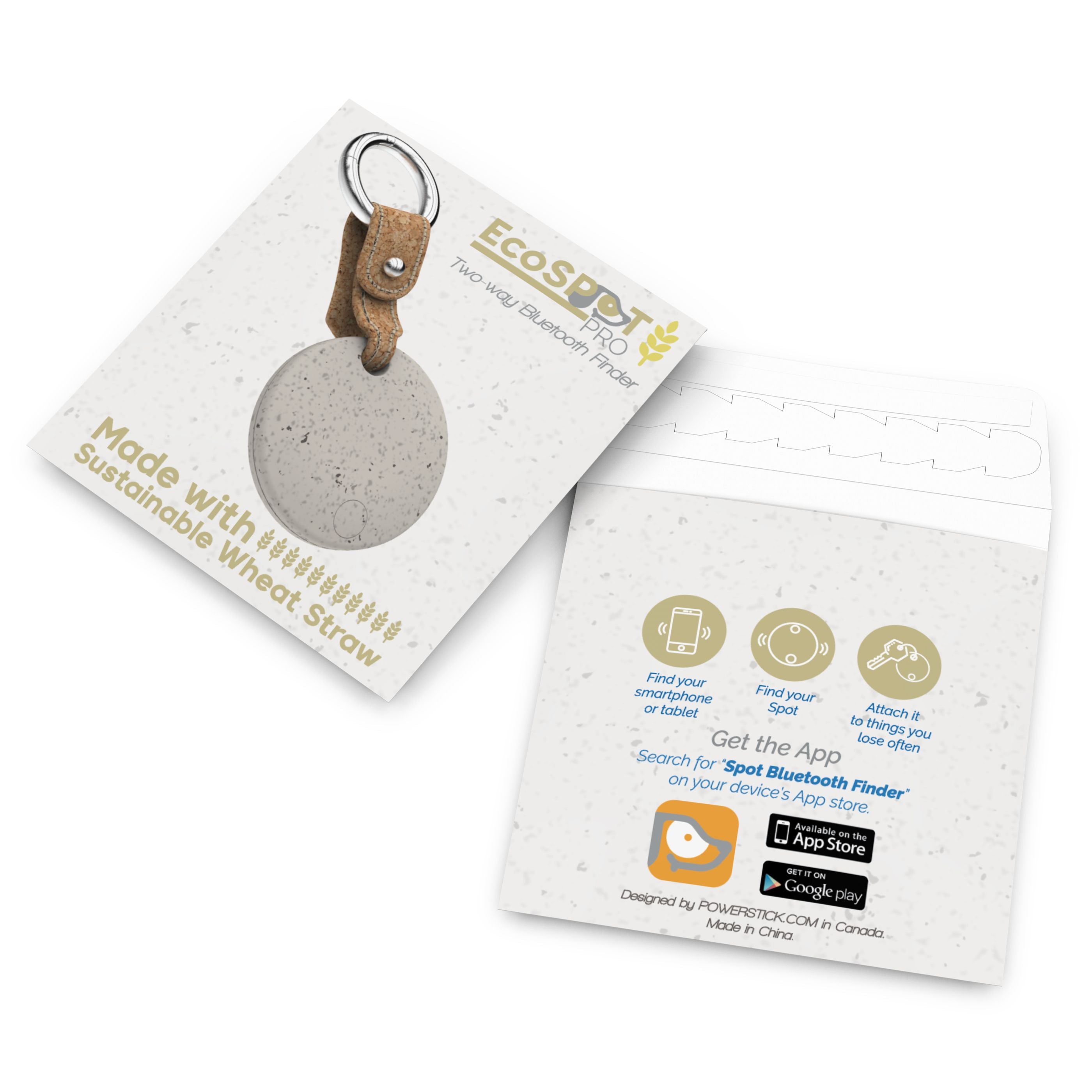 Eco-Friendly Bluetooth Tracker with Cork Keychain – Brandigenous